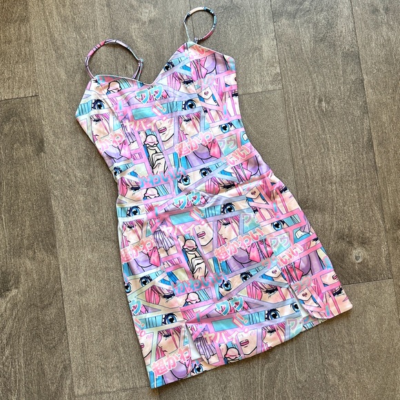 Dolls Kill | Dresses | Vibrant Dollskill Sugarthrillz Silky Soft Satin ...